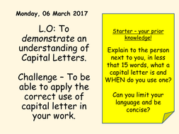 Capital letters - Key Stage 3 English | Teaching Resources