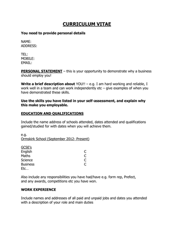 CV | Teaching Resources