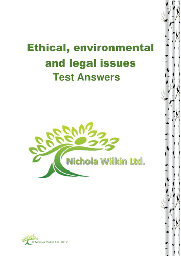 Ethical Environmental and Legal Issues Test | Teaching Resources