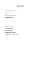 Tanka Poems- Year 4 Poetry Planning | Teaching Resources