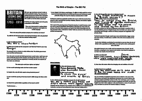 The Birth of Empire - The East India Company Episode 2 Worksheet to ...