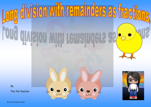 Long division with remainders as fractions -Spring themed - Year 5 and ...