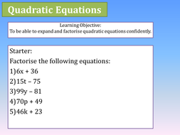 Quadratic Expansion | Teaching Resources