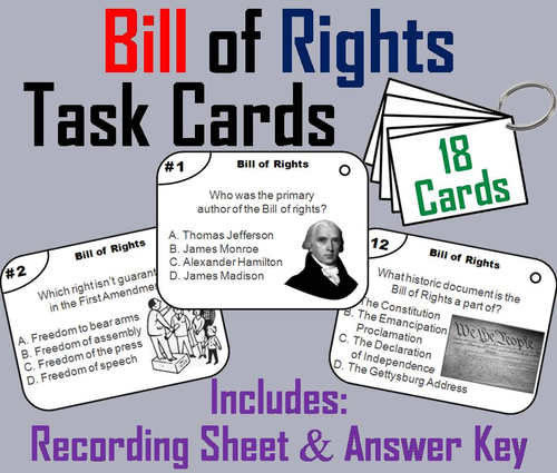 Bill of Rights Task Cards and Activities Bundle | Teaching Resources