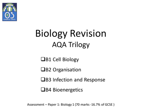 AQA Trilogy Biology revision booklet B1-4 | Teaching Resources