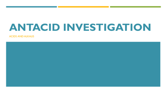 Antacid Investigation Teaching Resources