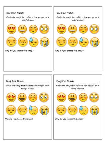Emoji Exit Ticket | Teaching Resources