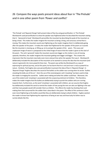 Poetry AQA Power and conflict(new spec.2017) question with model answer ...