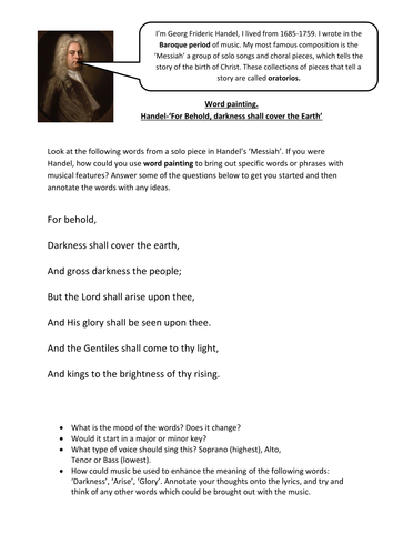 Understanding baroque word painting | Teaching Resources
