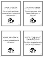 French avoir expressions speaking prompt cards, exercise, list and ...