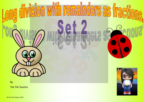 Long division with remainders as fractions Year 5 and 6 - Spring themed ...