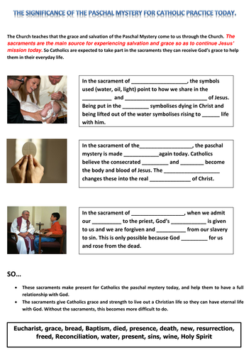 Edexcel GCSE Catholic Christianity Section 1 Beliefs and Teachings ...