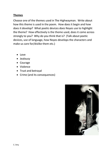 The Highwayman by Alfred Noyes PPT for whole poem with some resources ...