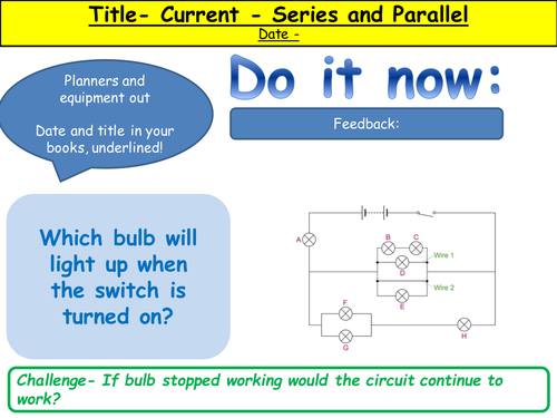 Current in series and parallel (lesson 4) | Teaching Resources