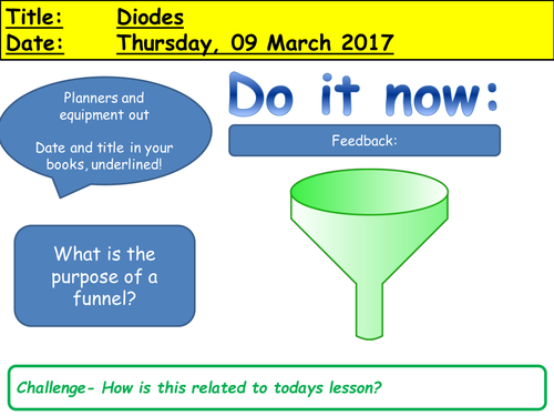 Diodes (required practical) lesson 9 | Teaching Resources