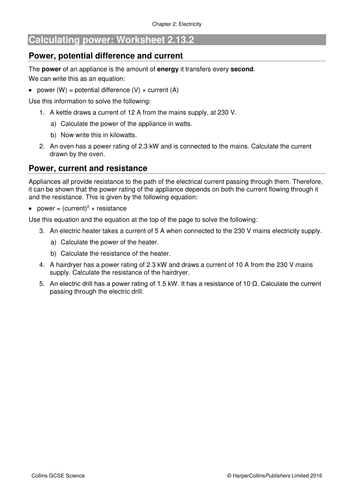 Power = I2R – Designing a Kettle (lesson 15) | Teaching Resources