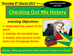 Checking Out Me History - SEN / Low Ability Year 8 / 9 Lesson and ...