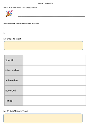 GCSE PE OCR 9-1 Sports Psychology Goal Setting worksheets | Teaching ...
