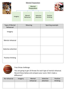 GCSE PE OCR 9-1 Sports Psychology Mental Preparation worksheet ...