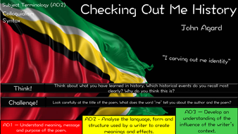 Checking Out Me History - John Agard - Poetry Revision - Power and ...