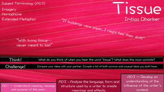 Tissue - Imtiaz Dharker - Poetry Revision - Power and Conflict ...