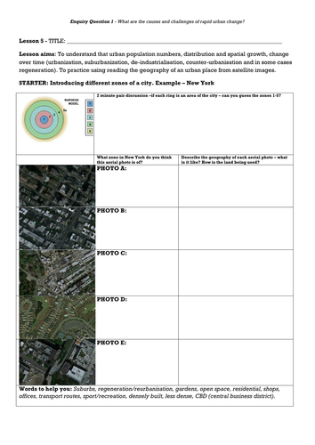 ED-Excel B: Urban World 1 - Urban Change & The Burgess Model - GCSE ...
