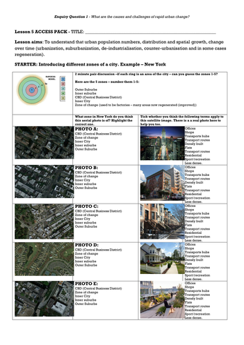 ED-Excel B: Urban World 1 - Urban Change & The Burgess Model - GCSE ...