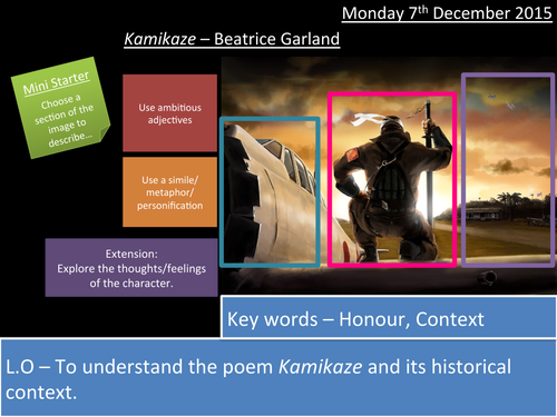 Kamikaze - Beatrice Garland - Poetry Revision | Teaching Resources