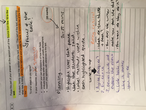 AQA English langauge Paper 1 Annotated question papers to guide ...