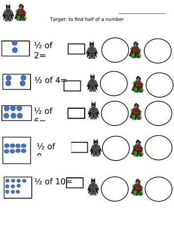Fractions finding half of a number | Teaching Resources