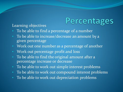 Different types of percentage questions | Teaching Resources