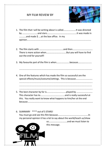 WRITING TO REVIEW - FILMS | Teaching Resources