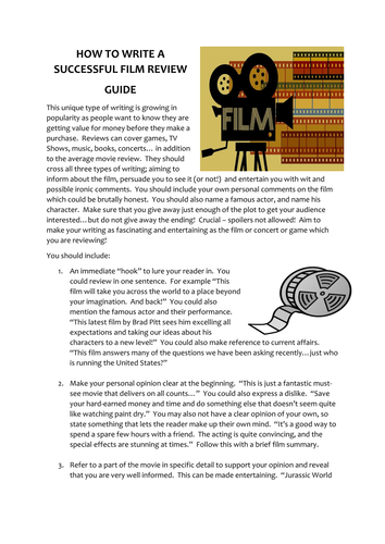 WRITING TO REVIEW - FILMS | Teaching Resources