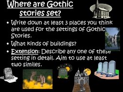 Gothic creative writing-Description of settings | Teaching Resources