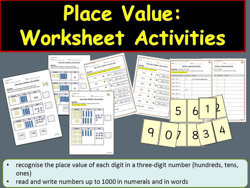 Place Value Hundreds Tens Ones/Units Teacher Notes digit cards ...