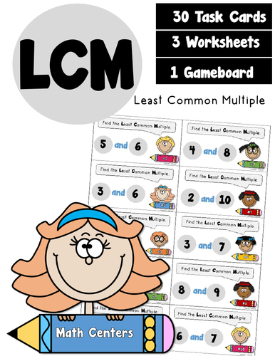 Least Common Multiple Task Cards | Teaching Resources
