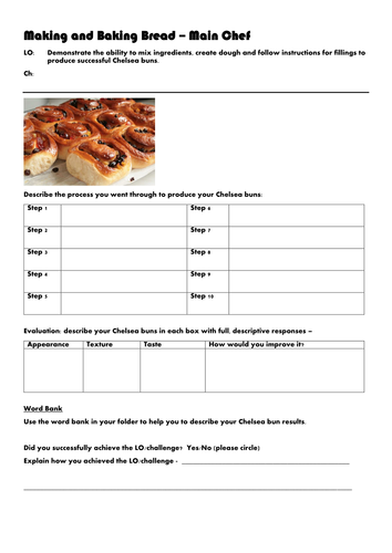 Chelsea Bun Recipe and Worksheets - Year 6 | Teaching Resources