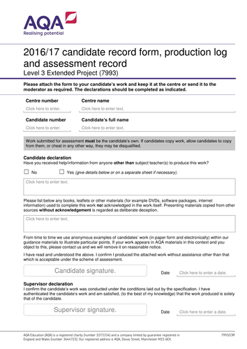 AQA EPQ Information for new supervisors. Presentation, AO and annotated ...