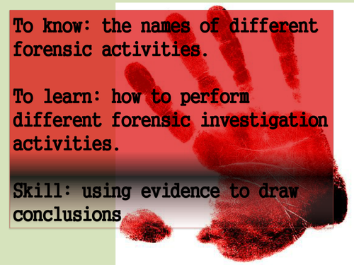 KS3 STEM week project-forensics | Teaching Resources