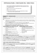 GCSE Business Studies Exam Tips/Answers | Teaching Resources