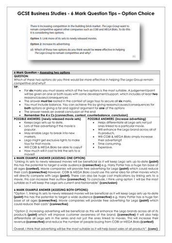 GCSE Business Studies Exam Tips/Answers | Teaching Resources
