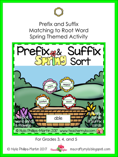 Spring Prefix and Suffix Matching Game | Teaching Resources