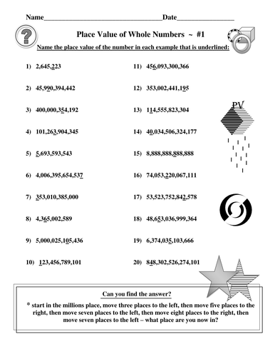 Place Value Round Up What's the Number PLUS Place Value with Large ...