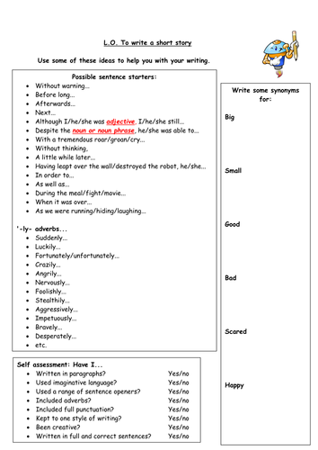 Short Story Creative Writing Lesson (KS2 English) | Teaching Resources
