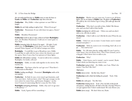 A View from the Bridge: The Lifting of the Chair Scene! (Exploring ...