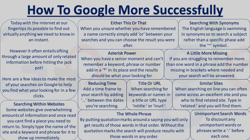 How To Google More Successfully | Teaching Resources