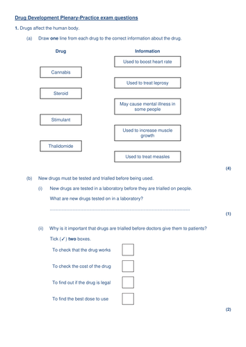Drug discovery and drug development. New AQA spec. Whole Lesson ...