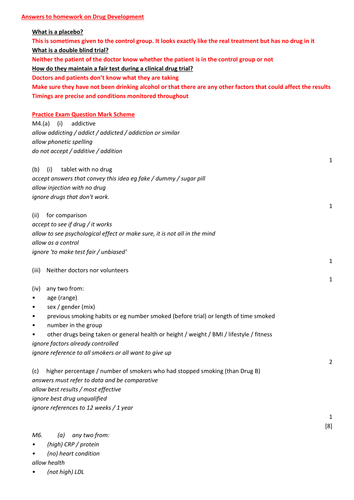 Drug discovery and drug development. New AQA spec. Whole Lesson ...