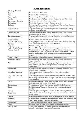 Global Hazards - Plate Tectonics | Teaching Resources