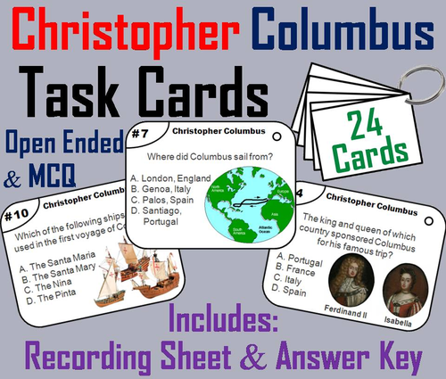 Christopher Columbus Task Cards | Teaching Resources